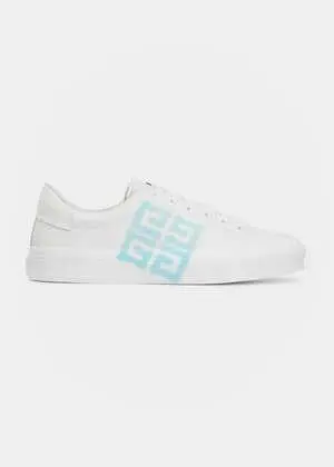 Givenchy Men's City Sport 4G Low-Top Leather Sneakers White/acqua