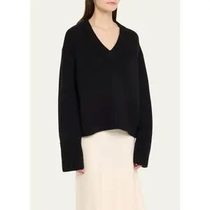 LISA YANG Aletta V-neck Cashmere Knit Sweater - Cream