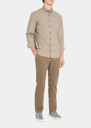 Taylor Stitch Men's Micro-Houndstooth Sport Shirt - Khaki