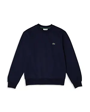 Lacoste Lacoste Organic Cotton Brushed Fleece Crewneck Sweatshirt Navy Blue