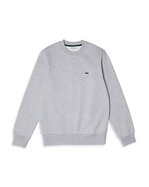 Lacoste Lacoste Organic Cotton Brushed Fleece Crewneck Sweatshirt Silver