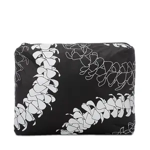 ALOHA COLLECTION Puakenikeni Small Pouch - White/black