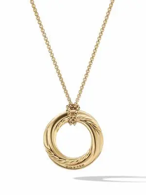 David Yurman 18kt Yellow Pavé Diamond Crossover Necklace - Gold