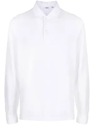 Aspesi Long-sleeved Button-front Polo Shirt - White