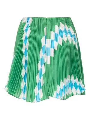 Monse Graphic Print Pleated Mini Skirt