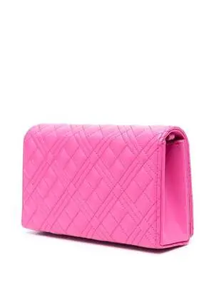 Moschino Quilted Shoulder Bag With Logo Plaque
