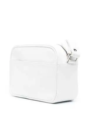 COURREGES Logo-patch Leather Camera Bag - White