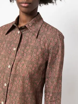 Massimo Alba Floral Print Cotton-cashmere Blend Shirt