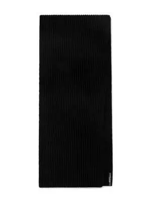 Dolce & Gabbana Logo-patch Wool Scarf - Black