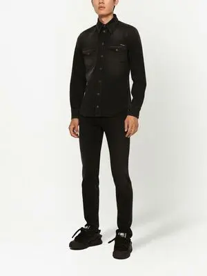 Dolce & Gabbana Logo-appliqué Skinny Jeans - Black