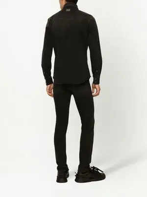 Dolce & Gabbana Logo-appliqué Skinny Jeans - Black