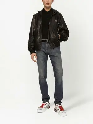 Dolce & Gabbana Logo-appliqué Skinny Jeans - Blue