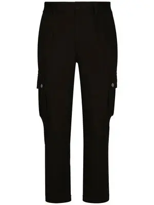 Dolce & Gabbana Logo-tag Cargo Trousers - Black