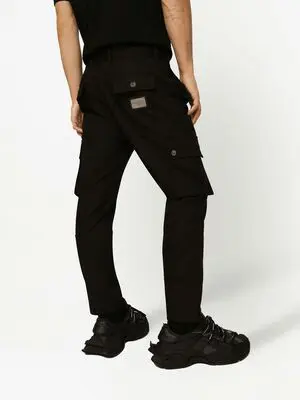 Dolce & Gabbana Logo-tag Cargo Trousers - Black
