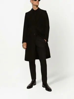 Dolce & Gabbana Single-breasted Wool Coat - Black