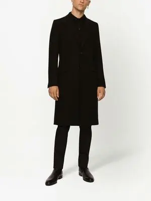 Dolce & Gabbana Single-breasted Wool Coat - Black
