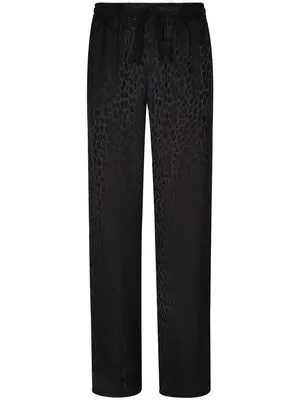 Dolce & Gabbana Ocelot-print Jacquard Silk Track Pants