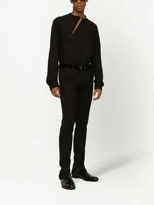 Dolce & Gabbana Long-sleeve Collarless Shirt - Black