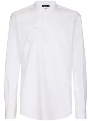Dolce & Gabbana Long-sleeve Collarless Shirt - White