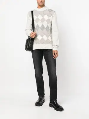 Emporio Armani Argyle-check Jumper