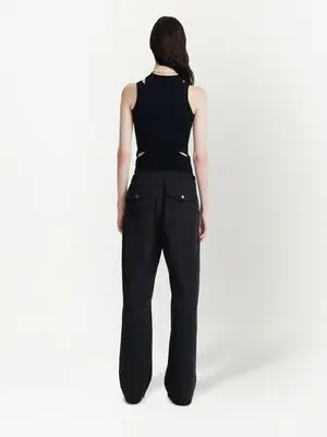 DION LEE Interlink Cut-out Tank Top - Black