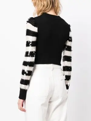 Monse Sequin Embellished Striped Cropped Jumper