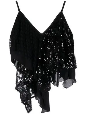 Attico Embellished Asymmetric Vest Top