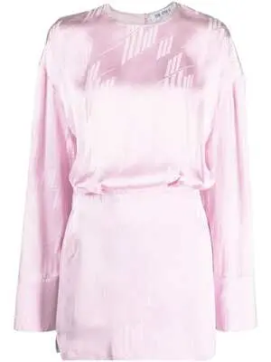 Attico Logo-jacquard Satin Mini Dress