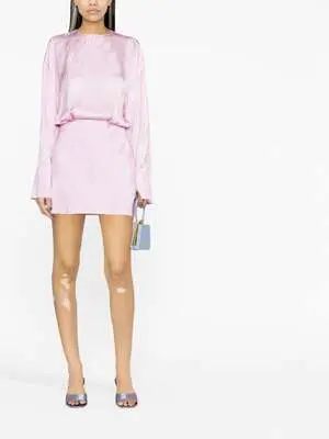 Attico Logo-jacquard Satin Mini Dress
