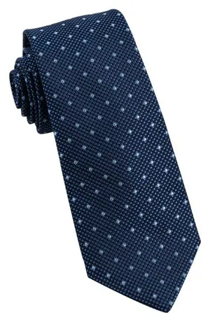 W.R.K Classic Dot Silk Neck Tie - Navy