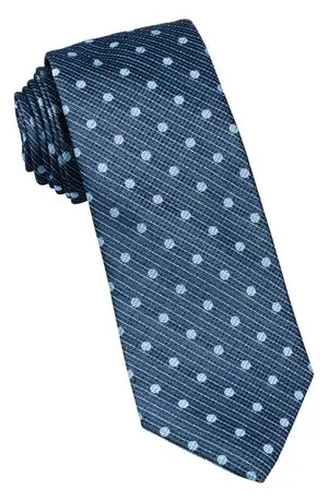 W.R.K Dot Silk Neck Tie - Navy