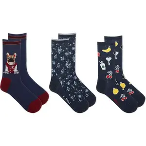 K BELL SOCKS 3-pack Printed Crew Socks - Nvast