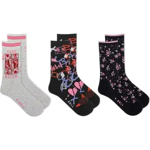 K BELL SOCKS 3-pack Patterned Crew Socks - Bast