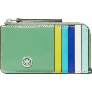 Tory Burch Robinson Spazzaloto Leather Card Case - Patina