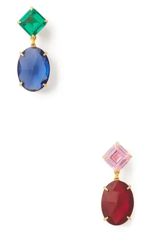 Kate Spade New York Mismatched Crystal Drop Earrings - Blue/red/multi