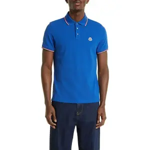 Moncler Tipped Piqué Polo - Navy