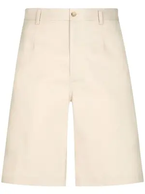 Dolce & Gabbana Dolce & Gabbana Logo Stretch-Cotton Shorts Neutrals