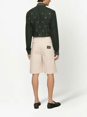 Dolce & Gabbana Logo Stretch-cotton Shorts - Neutrals
