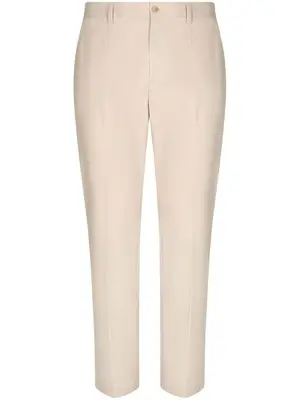 Dolce & Gabbana Logo-tag Tailored Trousers - Neutrals