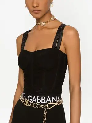 Dolce & Gabbana Draped Tulle Corset Top