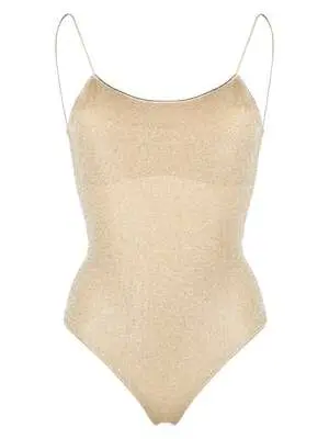 Oseree Lumière Scoop-neck One-piece Swimsuit - Gold