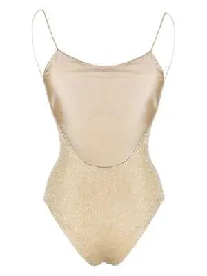 Oseree Lumière Scoop-neck One-piece Swimsuit - Gold