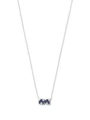 SUZANNE KALAN 18kt White Gold Sapphire And Diamond Necklace - Blue