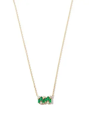 SUZANNE KALAN 18kt Yellow Gold Emerald Necklace - Green