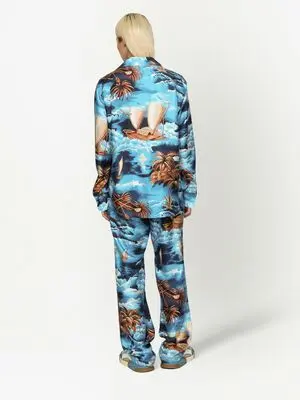 Dolce & Gabbana Graphic-print Silk Trousers