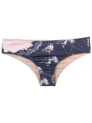 CLUBE BOSSA Niarchos Graphic-print Bikini Bottom - Blue