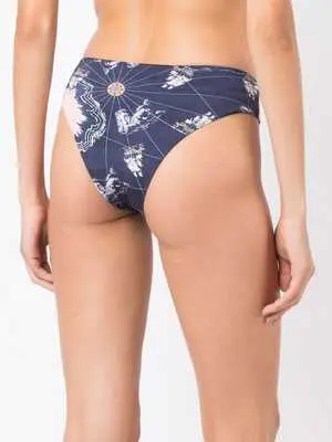 CLUBE BOSSA Niarchos Graphic-print Bikini Bottom - Blue