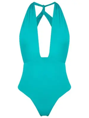 CLUBE BOSSA Welch Halterneck Swimsuit - Blue