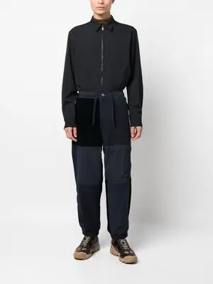 Emporio Armani Panelled Straight-leg Trousers - Blue