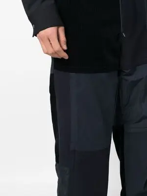 Emporio Armani Panelled Straight-leg Trousers - Blue